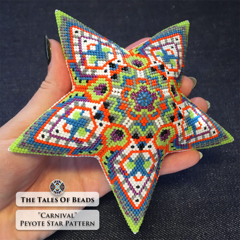 Peyote Star Pattern - Carnival Beaded Ornament