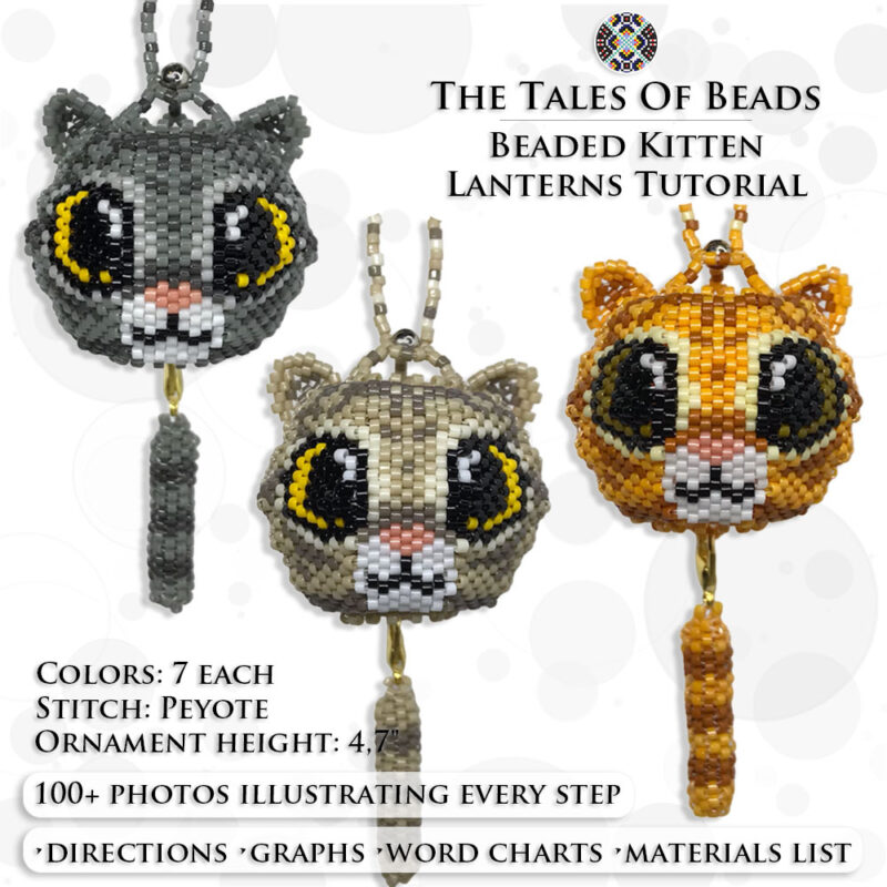 Cat Beading Tutorial - Tabby Kittens - Beaded Animals Patterns
